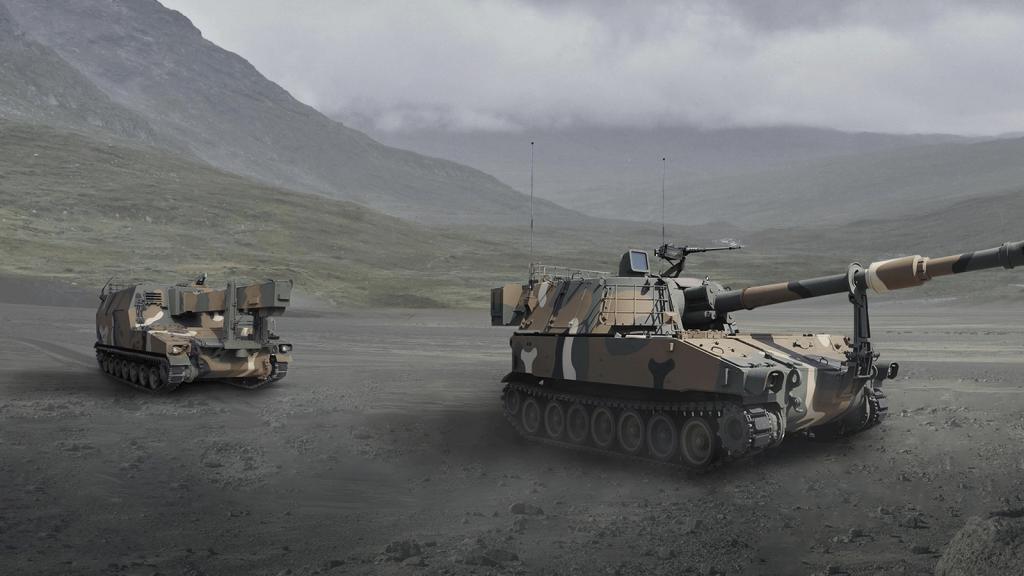 K55A1 self-propelled howitzer & K56 ammunition transport armored ...
